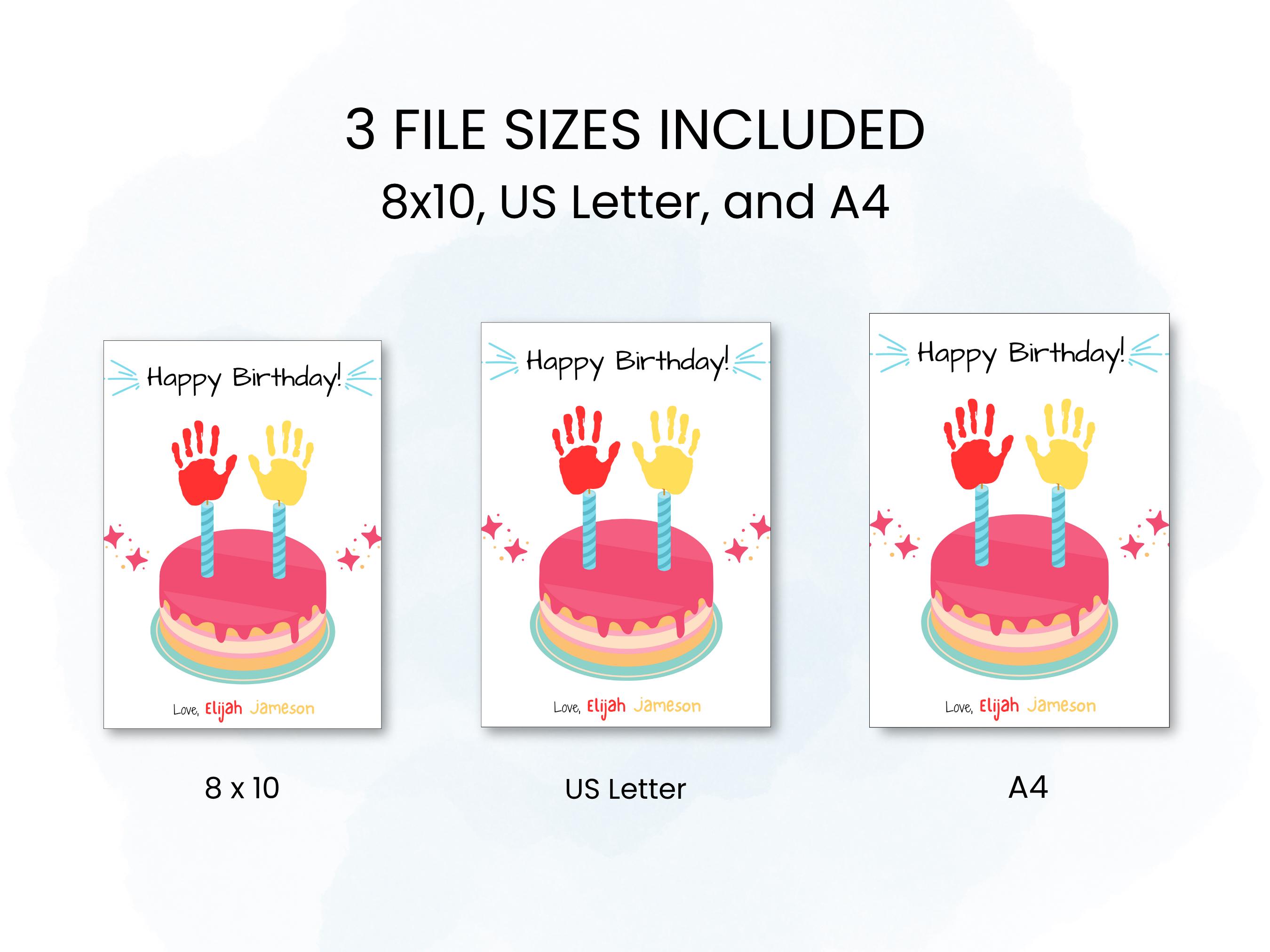 Birthday Cake Handprint Craft | Kids Gift to Friends and Family | One ...