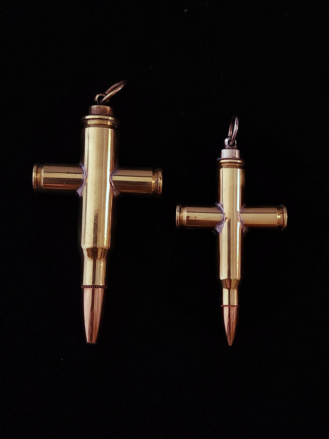 Handcrafted Bullet Cross Pendant - PAIR - Etsy