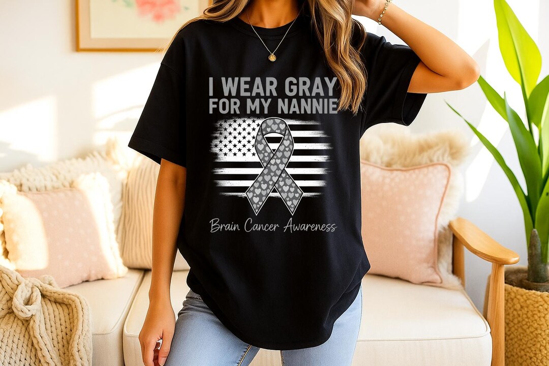 I Wear Gray for My Nannie PNG – Brain Cancer Awareness Design, Gray ...