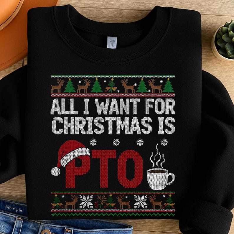 Funny Christmas PTO Ugly Sweater Design, PNG (digital Download) - Etsy
