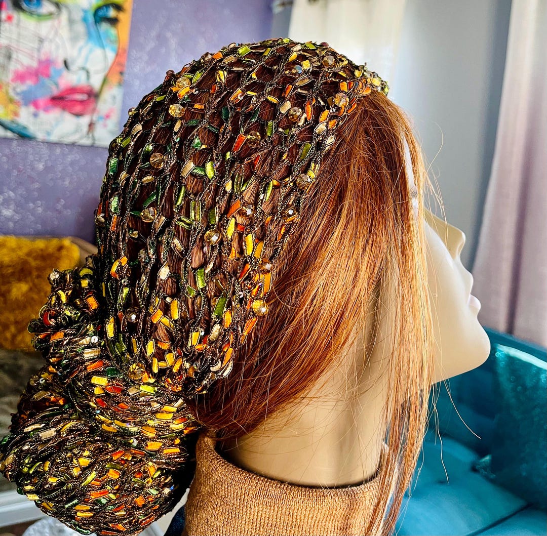 Bejeweled Silky Lace Head Wrap - Handmade With Shimmering Beads ...