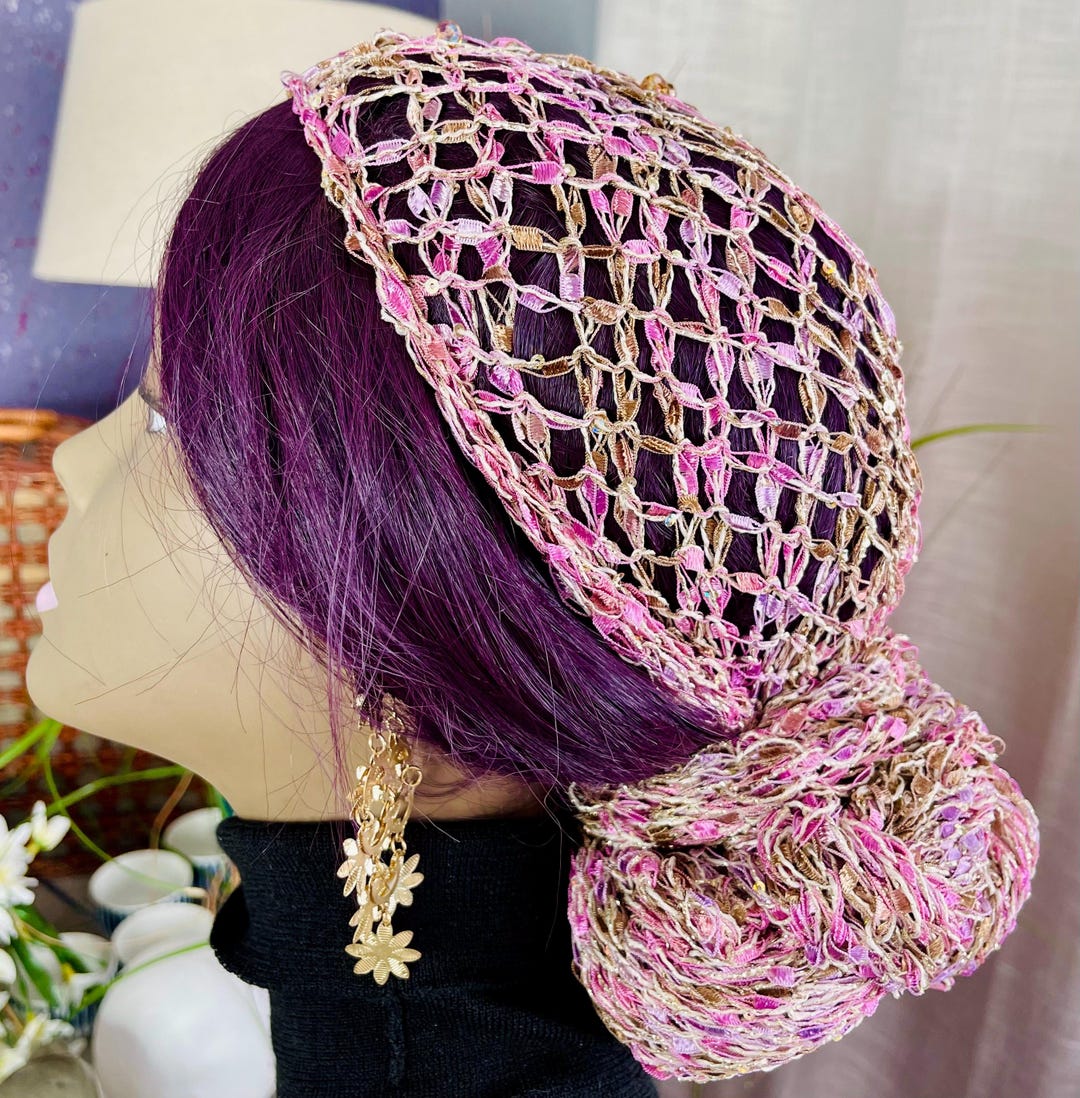 Beaded Sequin Head Wrap – Orchid Luster | Orchid & Lilac Luxury Turban ...