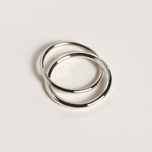 Silver Lovers Ring - Sterling Silver Double Band - Silver Double Ring ...