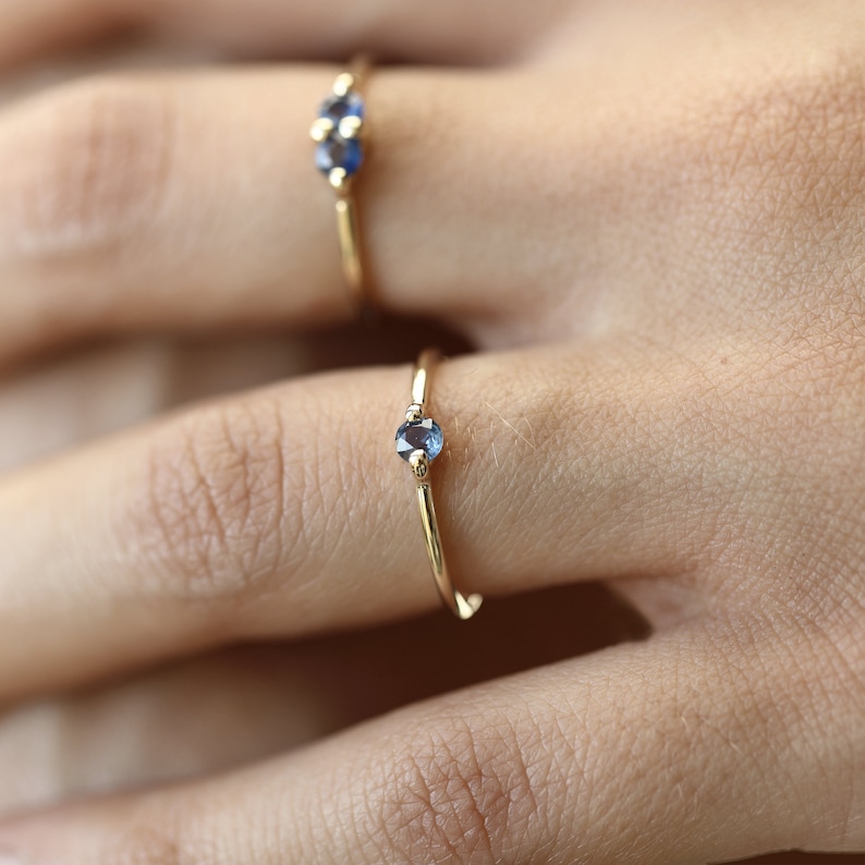 Sapphire Solitaire Ring Natural Deep Blue Sapphire Solitaire - Etsy