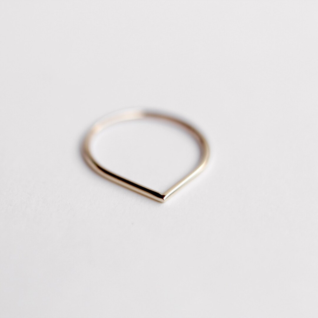 Thorn - Gold Ring - Minimalist Pointy Yellow Gold Ring - Wedding Band ...