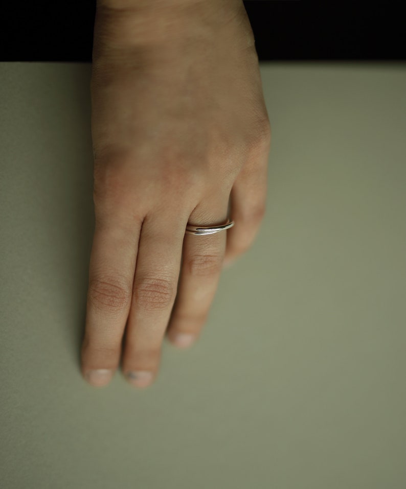 Silver Lovers Ring Sterling Silver Double Band Silver - Etsy