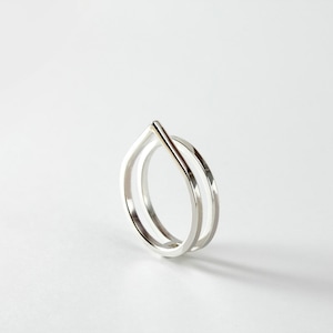 Paired - Silver Double Ring - Minimalist Sterling Silver Pointy Double ...