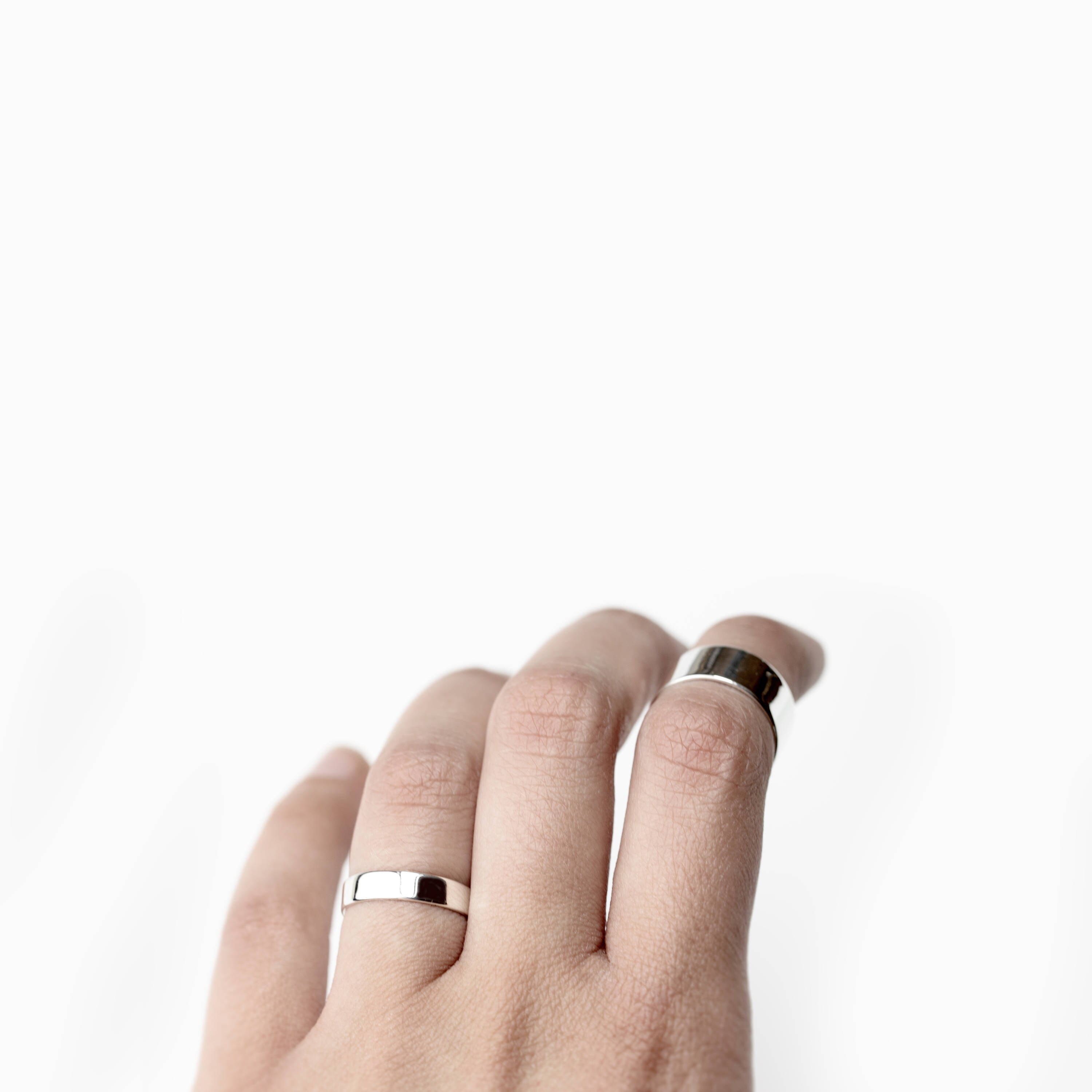 Essential Silver Flat Band Ring Minimalist Sterling Silver | Etsy