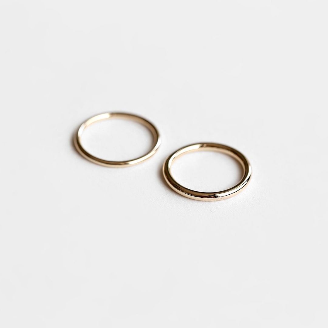 Essential - Gold Ring - Thick Round Band Gold Ring - Minimalist Wedding ...