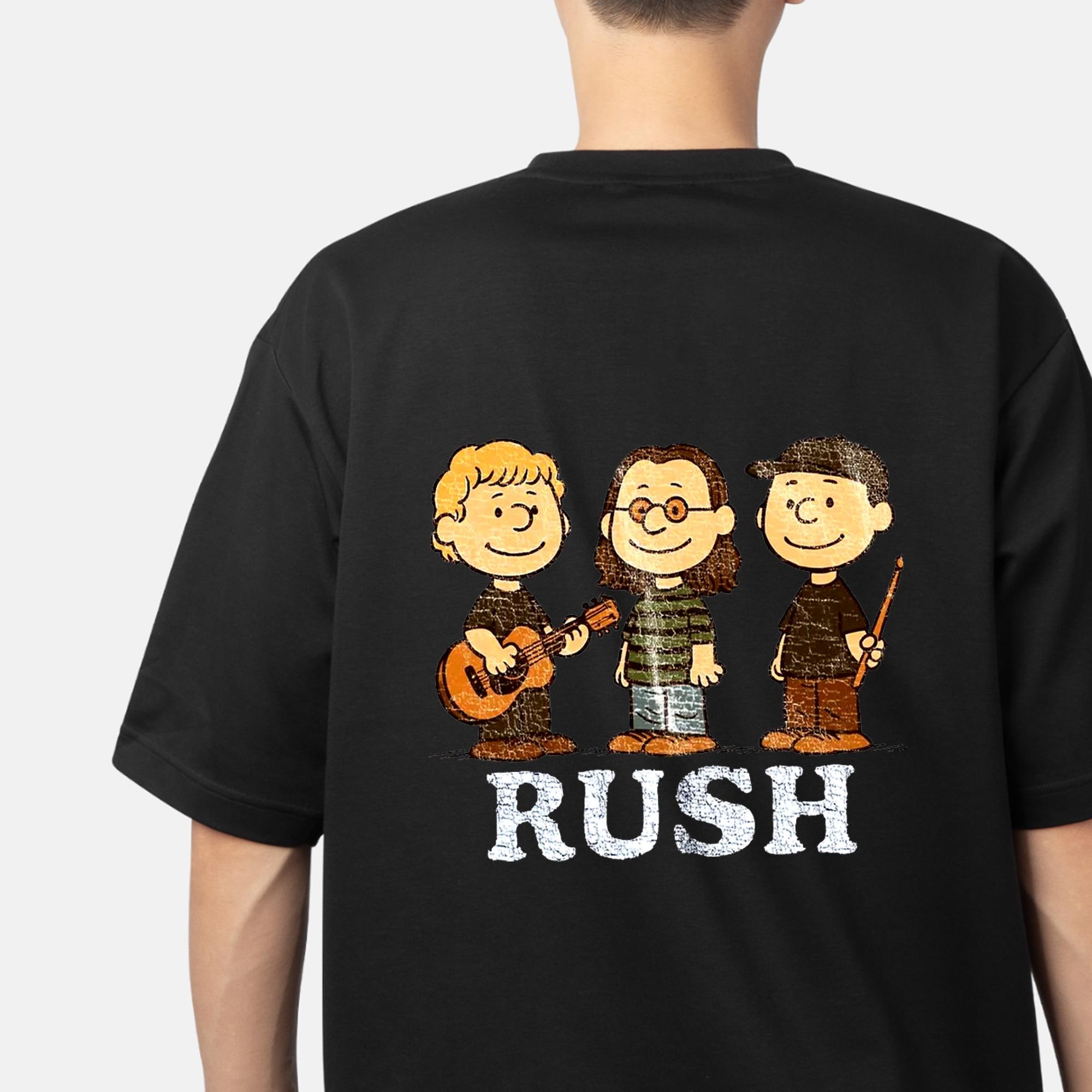 Rush X Peanuts Retro T-shirt: Geddy Lee, Alex Lifeson & Neil Peart Rock ...