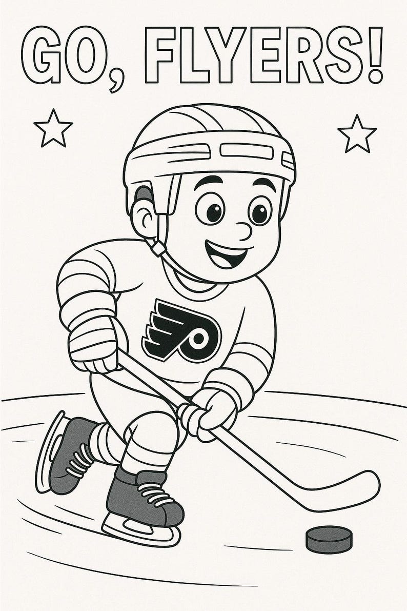 Philadelphia Flyers Kids Coloring Book Printable Hockey Activity