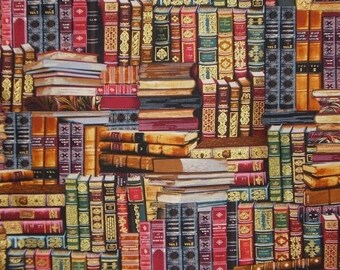 Library book fabric | Etsy