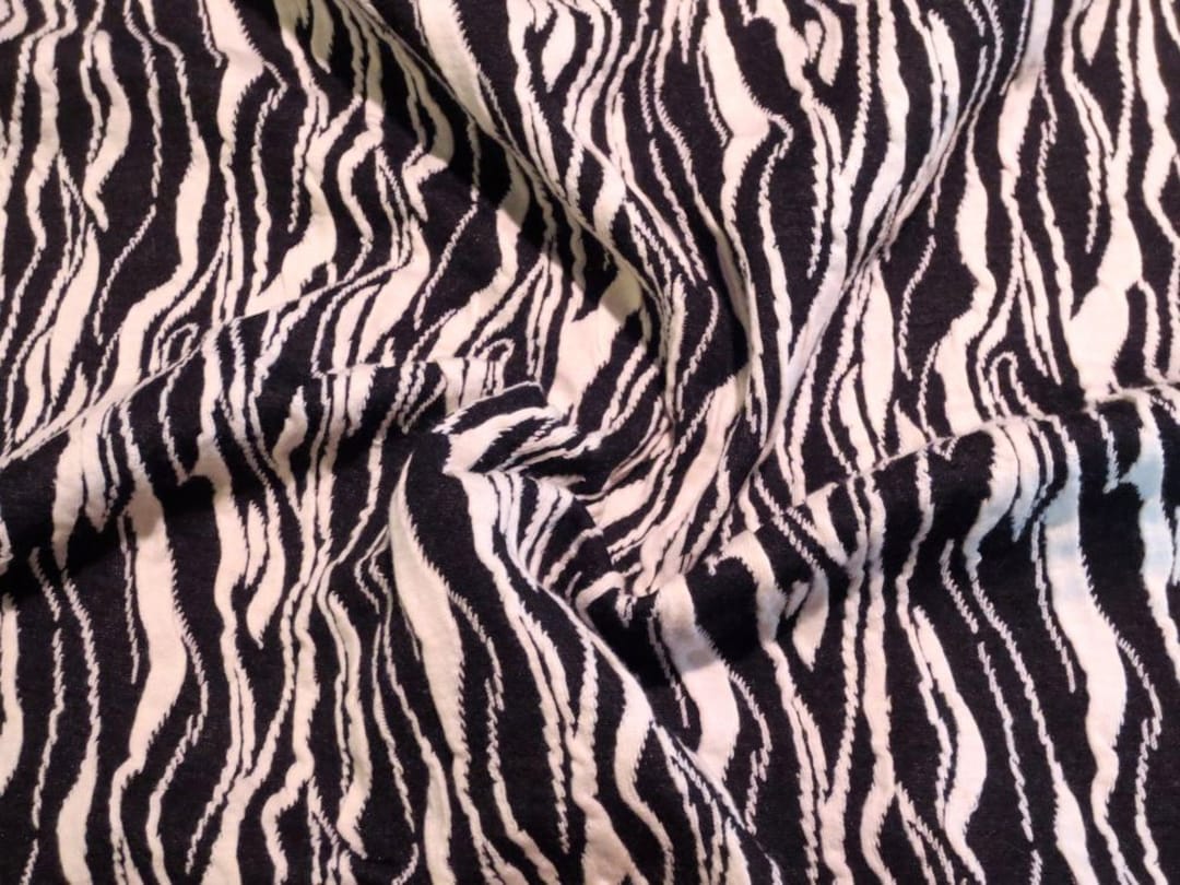 Special--black and Ivory Textured Novelty Knit Cotton Blend Fabric--by ...