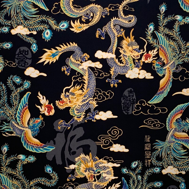 Asian Print Fabric - Etsy