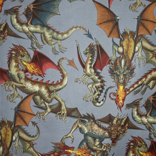 Dragon Fabric by the Yard - Etsy