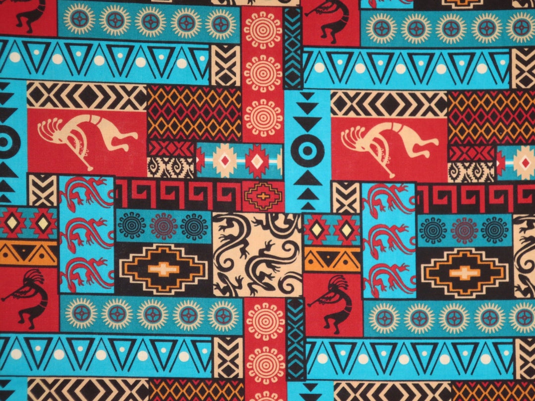 REMANENTE Colorido Southwest Mystical Native Patch Print Tela de ...