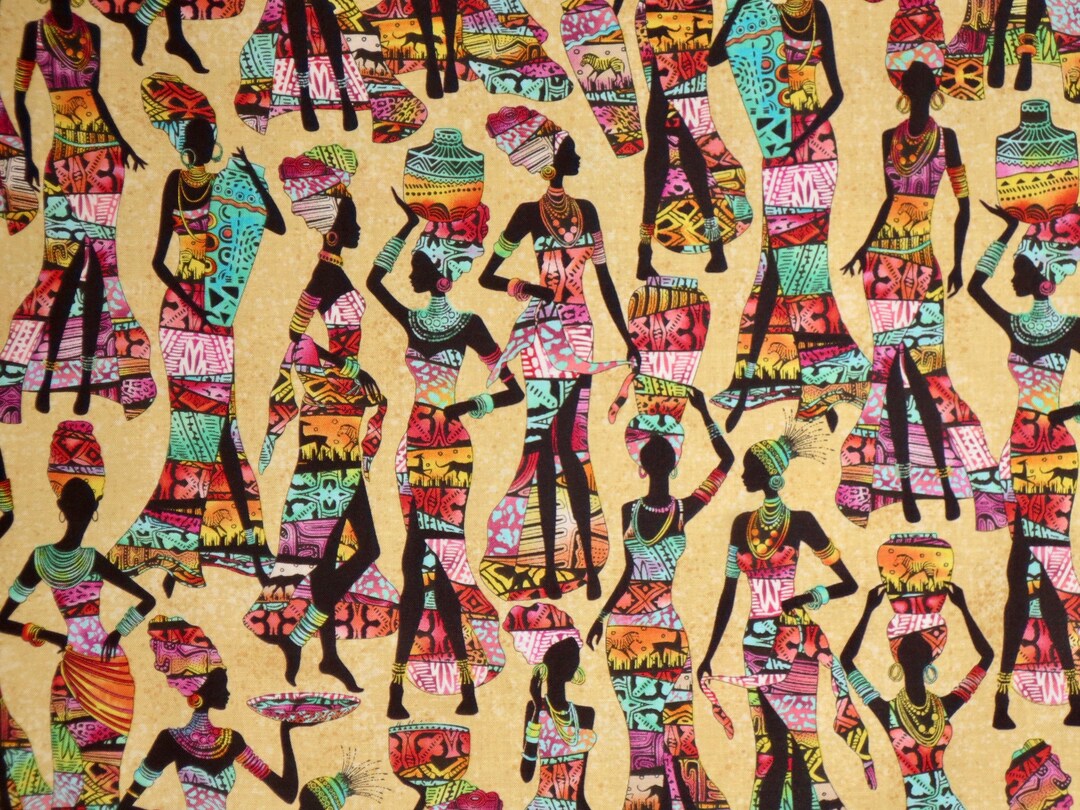 African Ladies in Patchwork Skirts Kenta Print Pure Cotton Fabric From ...