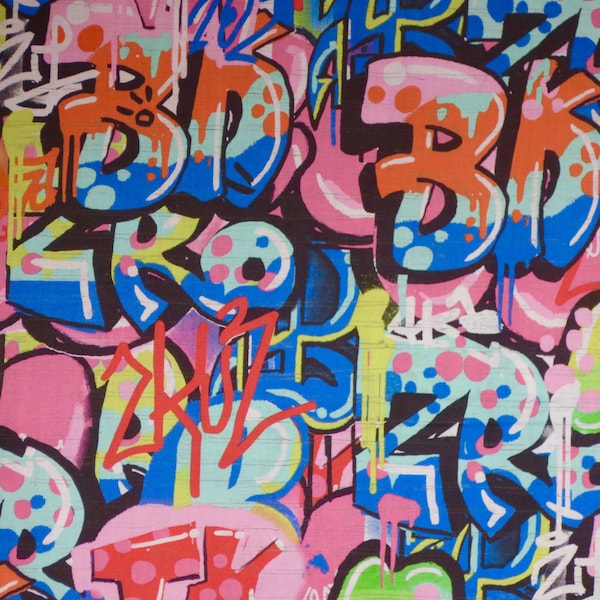 Graffiti Fabric - Etsy