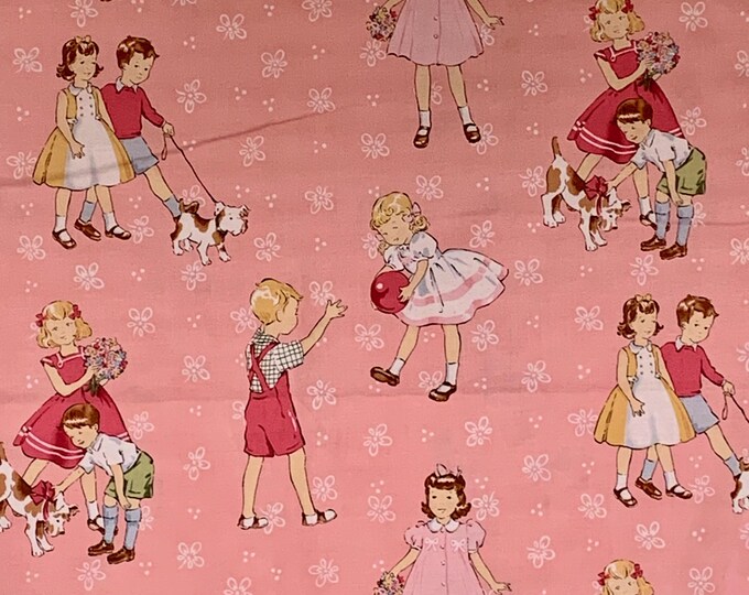 Pink Classic Children's Primer Vintage Style Pure Cotton Fabric From ...