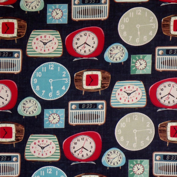 Clock Fabric - Etsy