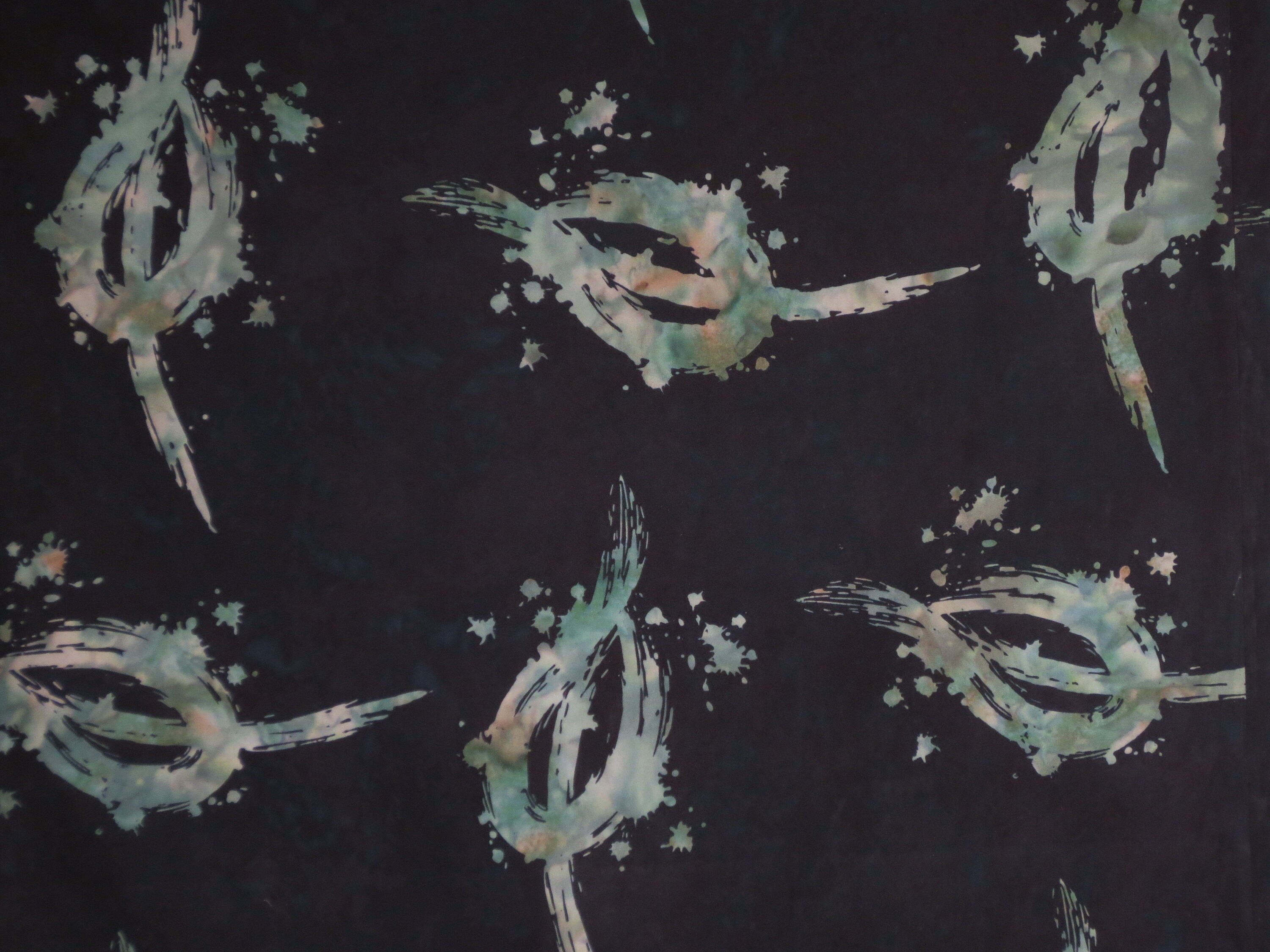 Deep Indigo With Mallard Green Calligraphy Batik Print Pure - Etsy ...