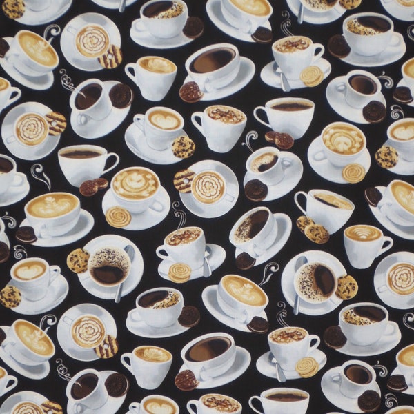 Coffee Print Fabric - Etsy