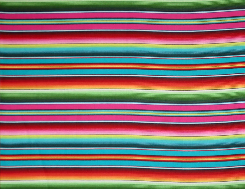 Fiesta Serape Stripe Print in Fuchsia and Turquoise Pure - Etsy