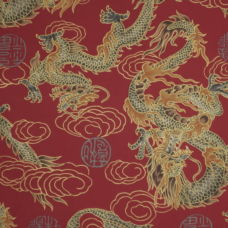 Asian Print Fabric - Etsy