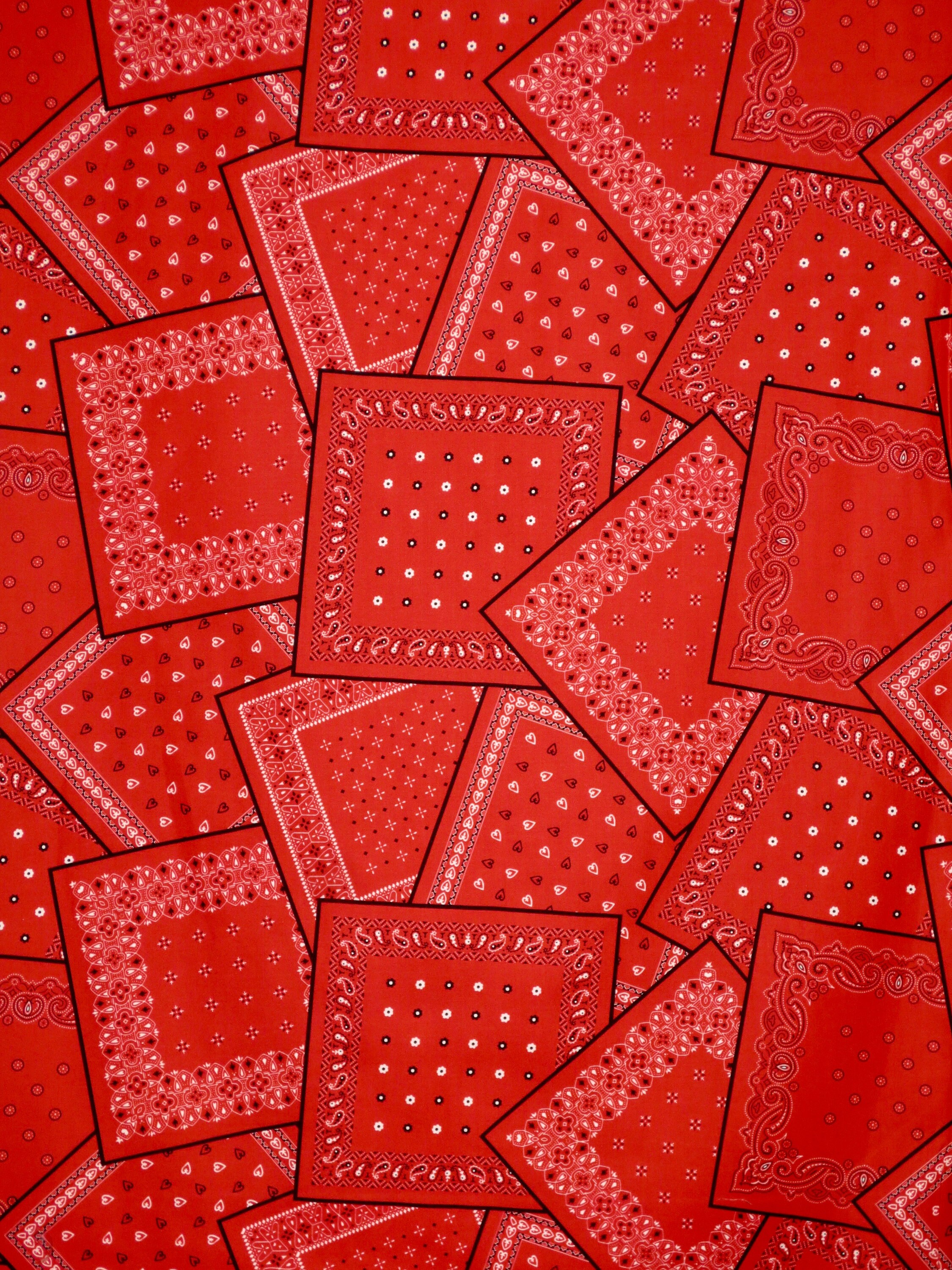 Classic Allover Hanky Panky Red Bandana Print Pure Cotton Fabric From ...