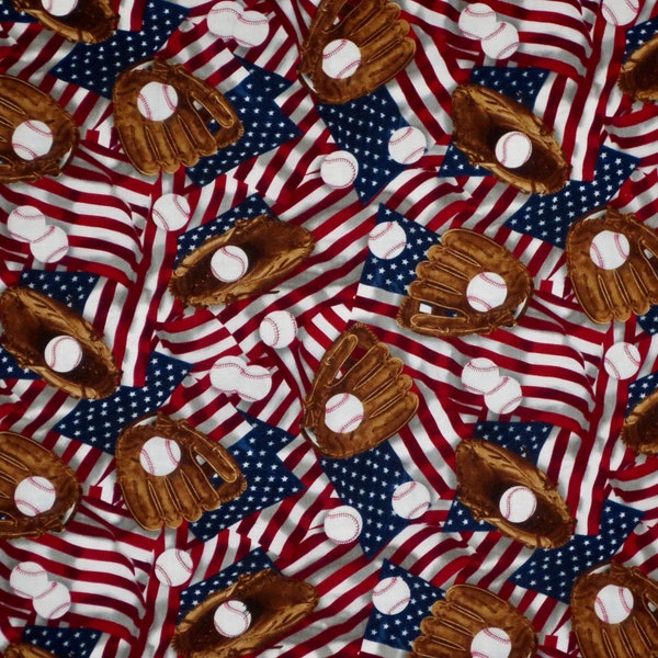 Baseball Themed Cotton Fabric - Etsy