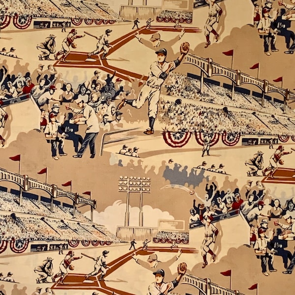American Pastime Baseball Fabric - Etsy