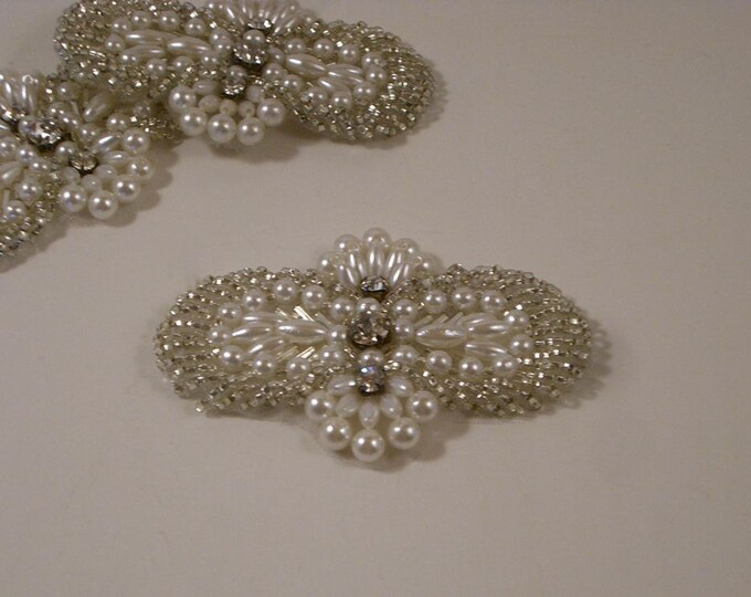 Petite Pearl Bead and Rhinestone Applique-one Piece - Etsy