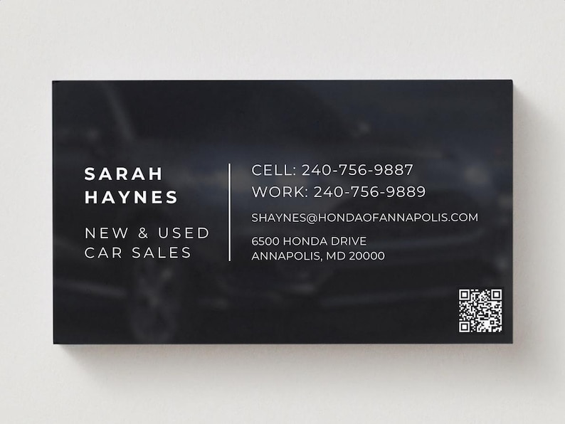 Car Sales Business Card Template | Editable Canva Design | Auto Dealer ...