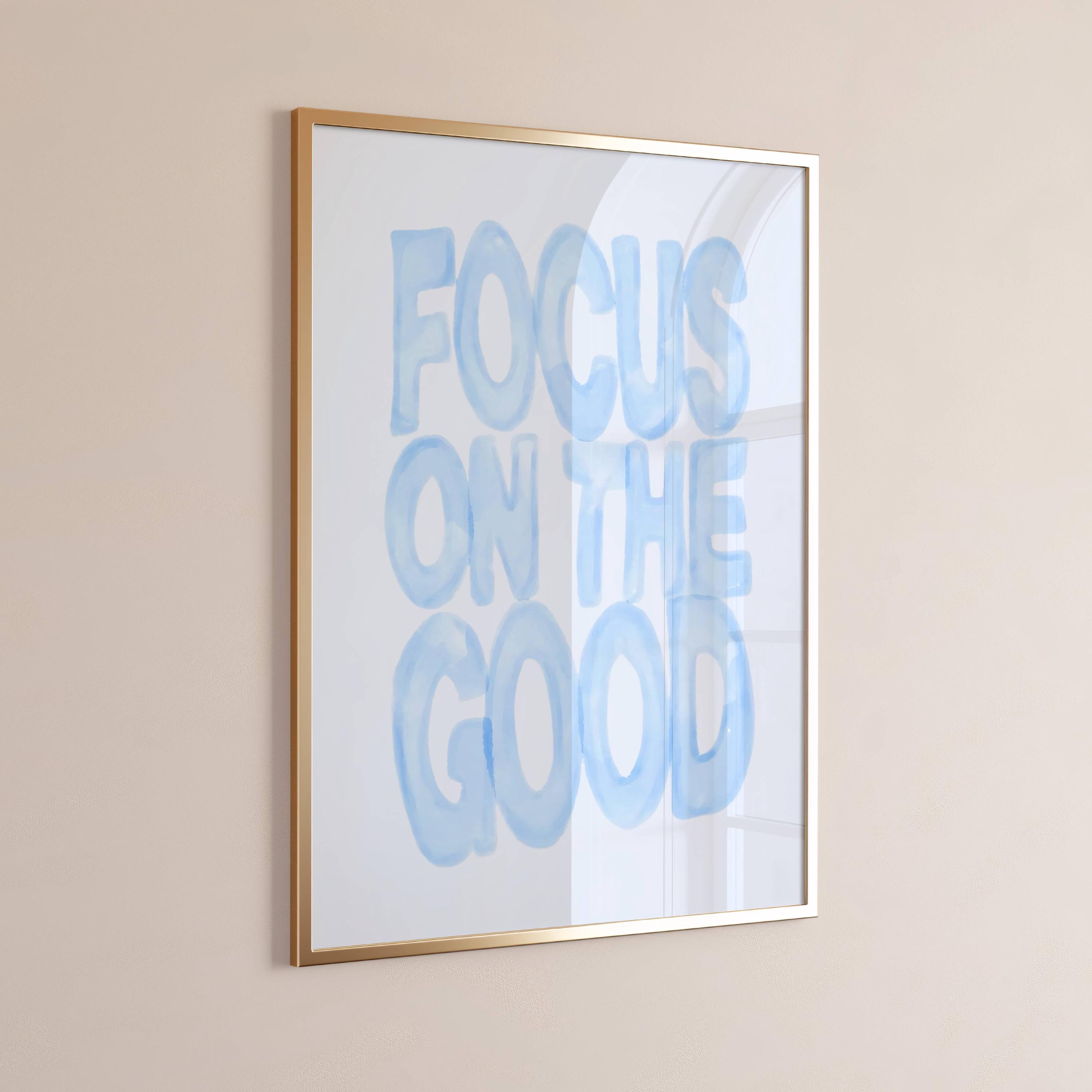Blue Watercolor Print: Focus on the Good - Inspirational Dorm Decor - Etsy