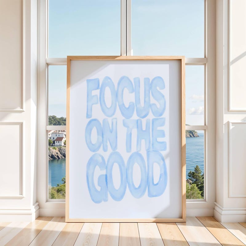 Light Blue Motivation Wall Art - Etsy