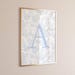 Blue Floral Initial Print: Custom Monogram Wall Art (digital Download ...