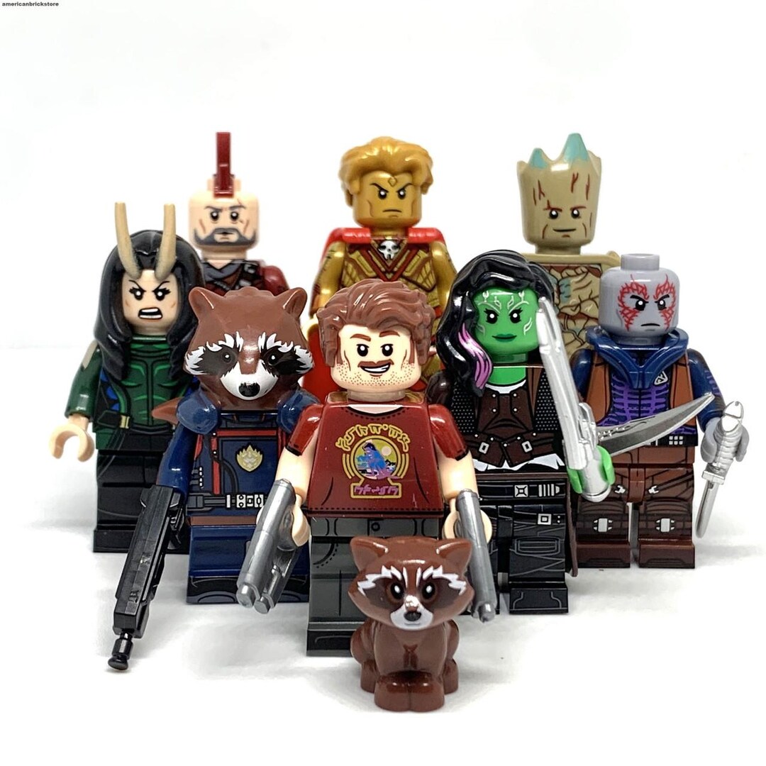 Guardians of the Galaxy Custom Figures Starlord Rocket Raccoon Groot ...
