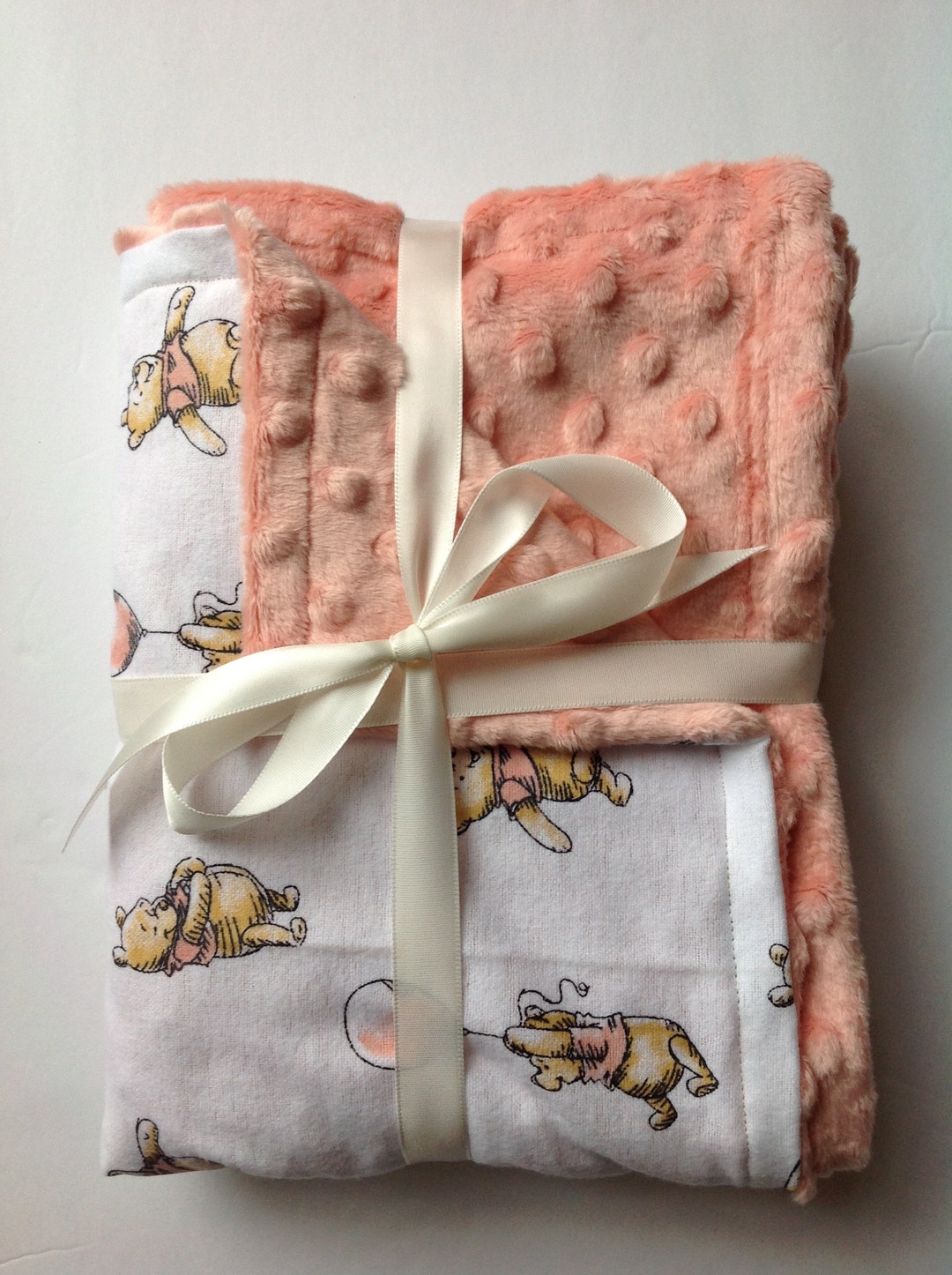 Winnie the Pooh Minky Fleece Flannel Cotton Baby Blanket 26"x28" - Etsy