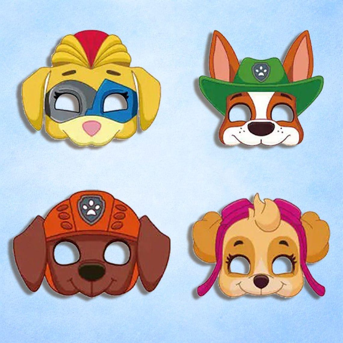 12 Pcs Cute Puppy Cartoon Masks Set, Animal Face Masks for Kids, Dog ...