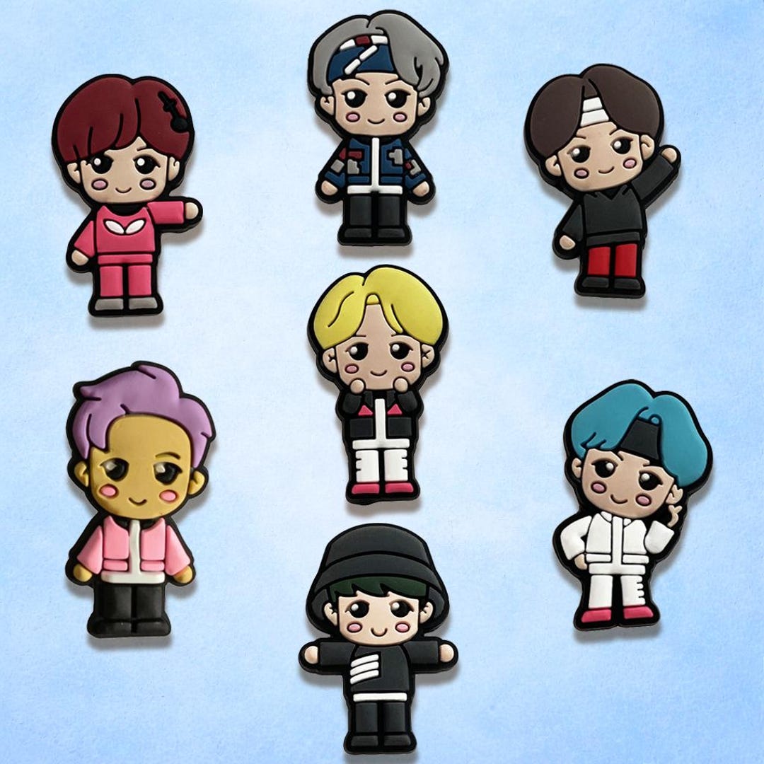 7 Pcs Cute Cartoon Boy Shoe Charms Set, Kawaii PVC Shoe Decorations ...