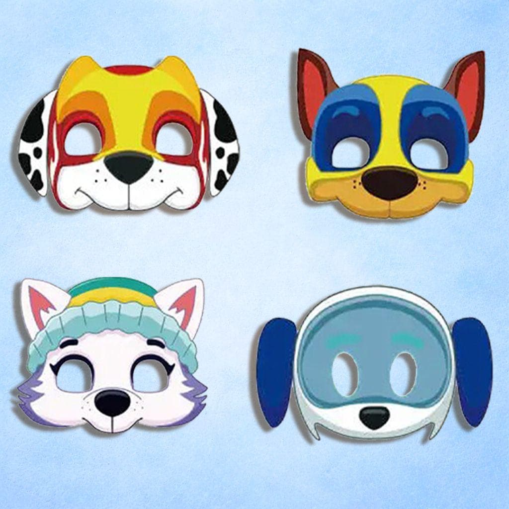12 Pcs Cute Puppy Cartoon Masks Set, Animal Face Masks for Kids, Dog ...