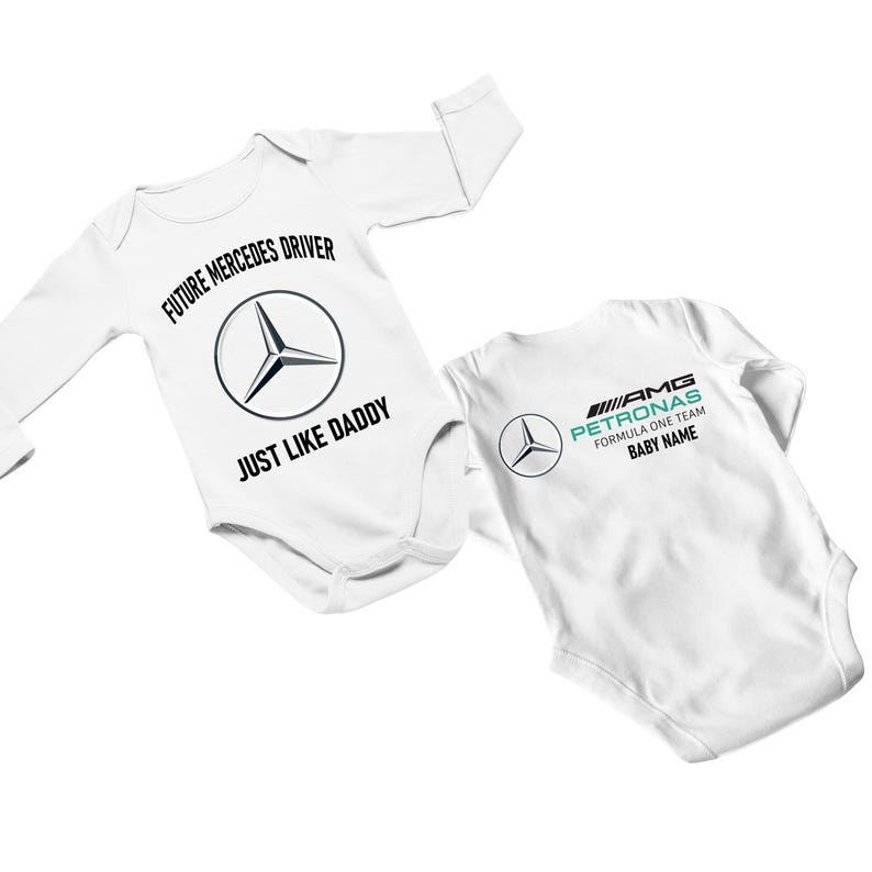 Personalized Mercedes Baby Bodysuit, Custom Name AMG Lovers Bodysuit ...