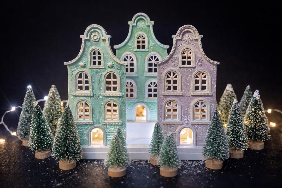 Nordic Village Light Houses STL | 3D Print DIY Paintable Mini Houses ...