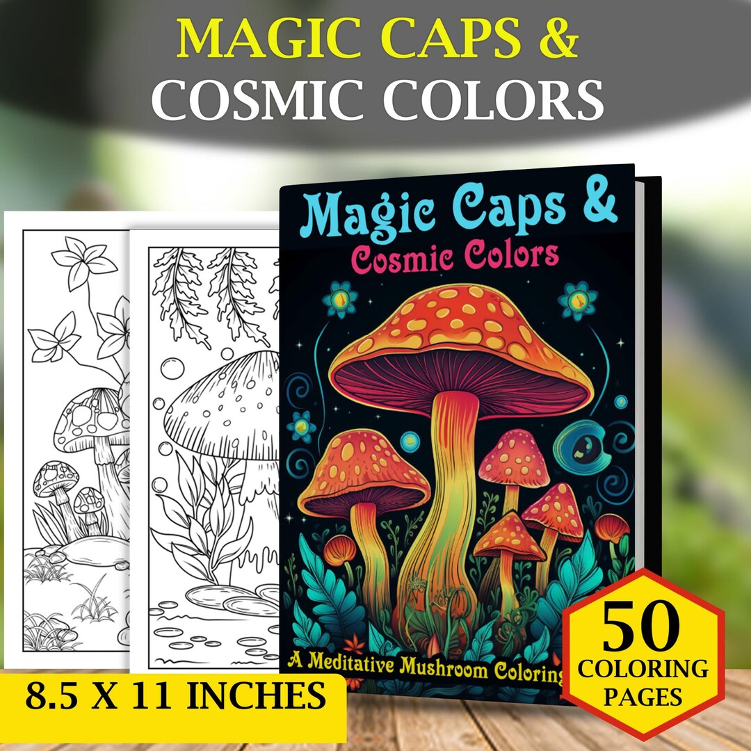Mushroom Coloring Book | Spooky Fungi Art, Stress Relief (digital ...