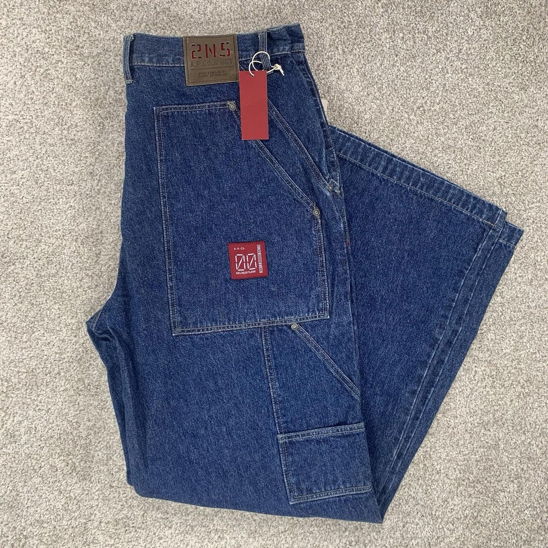 NWT Y2K Apco Jeans 33x30 Carpenter Style Streetwear Medium Wash - Etsy