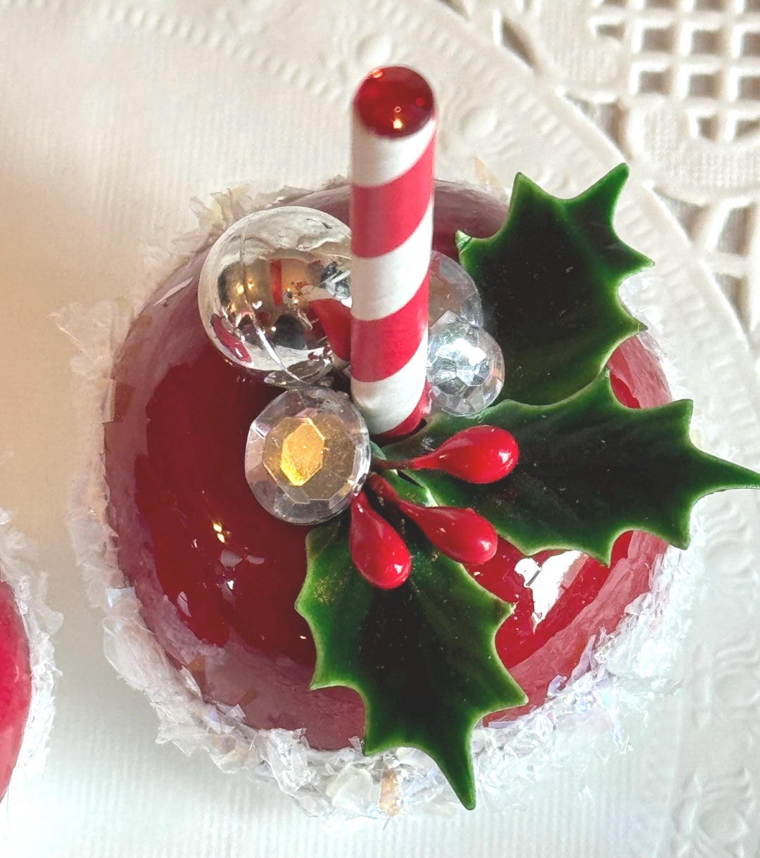 Small Christmas Candy Apple - Etsy