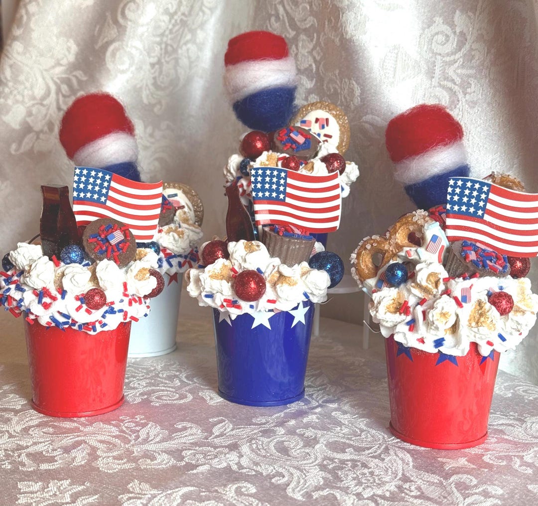 Mini Faux Patriotic Treat Buckets - Etsy