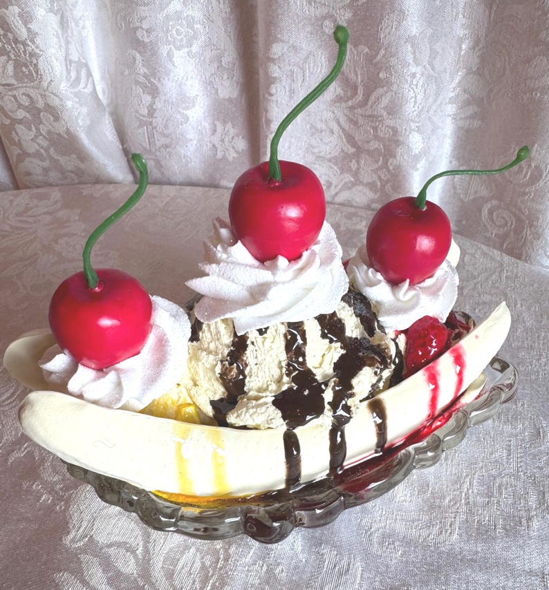 Faux Banana Split: Detailed Food Prop, Non-edible Dessert - Etsy