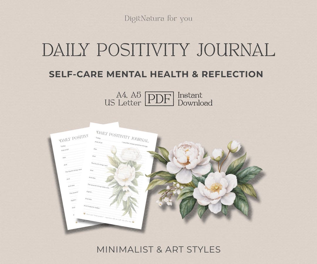 Daily Positivity Journal Printable | Daily Things to Feel Good | Self ...