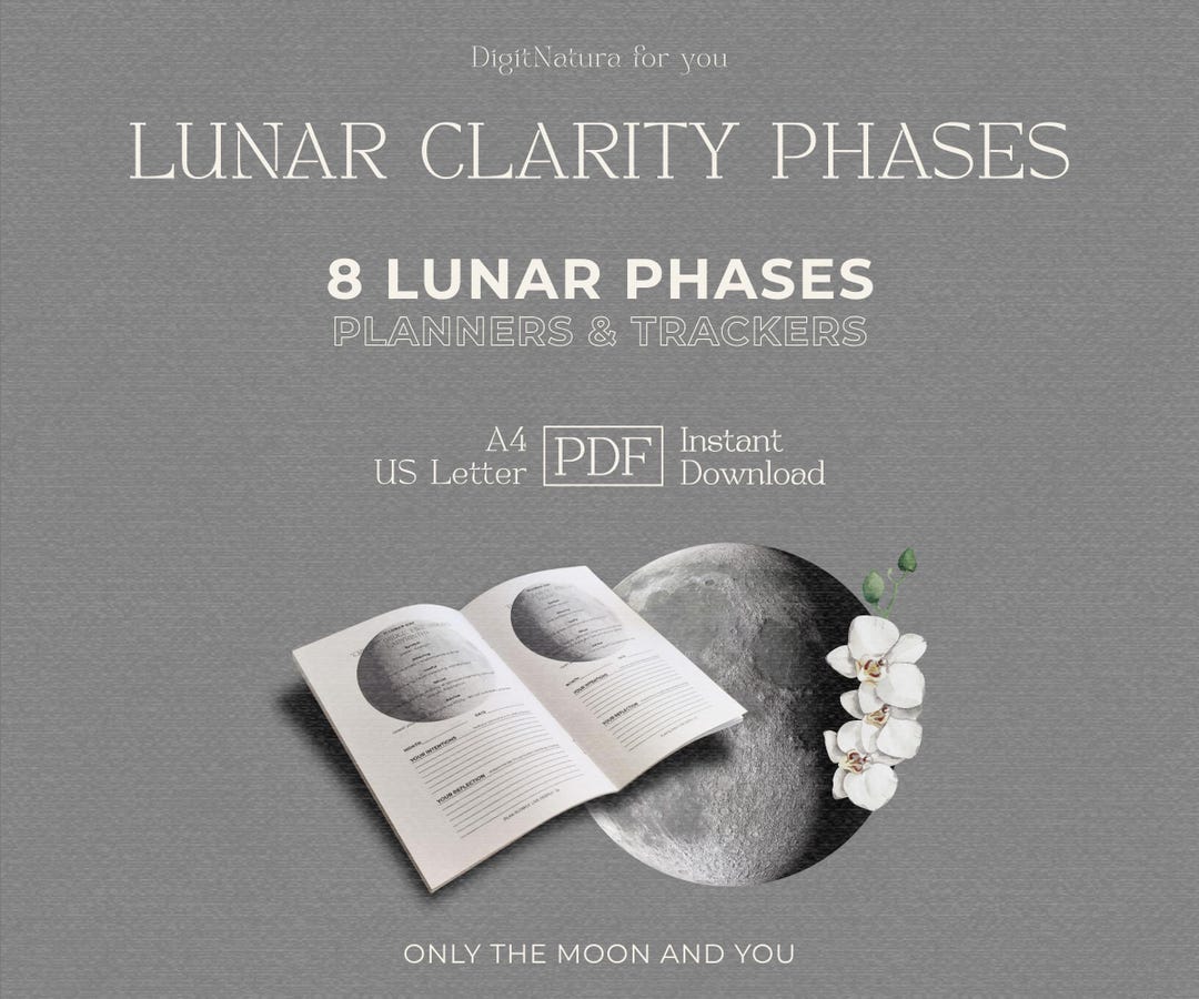 Moon Phases Planner & Tracker PDF • Lunar Cycle Journal Pages With ...